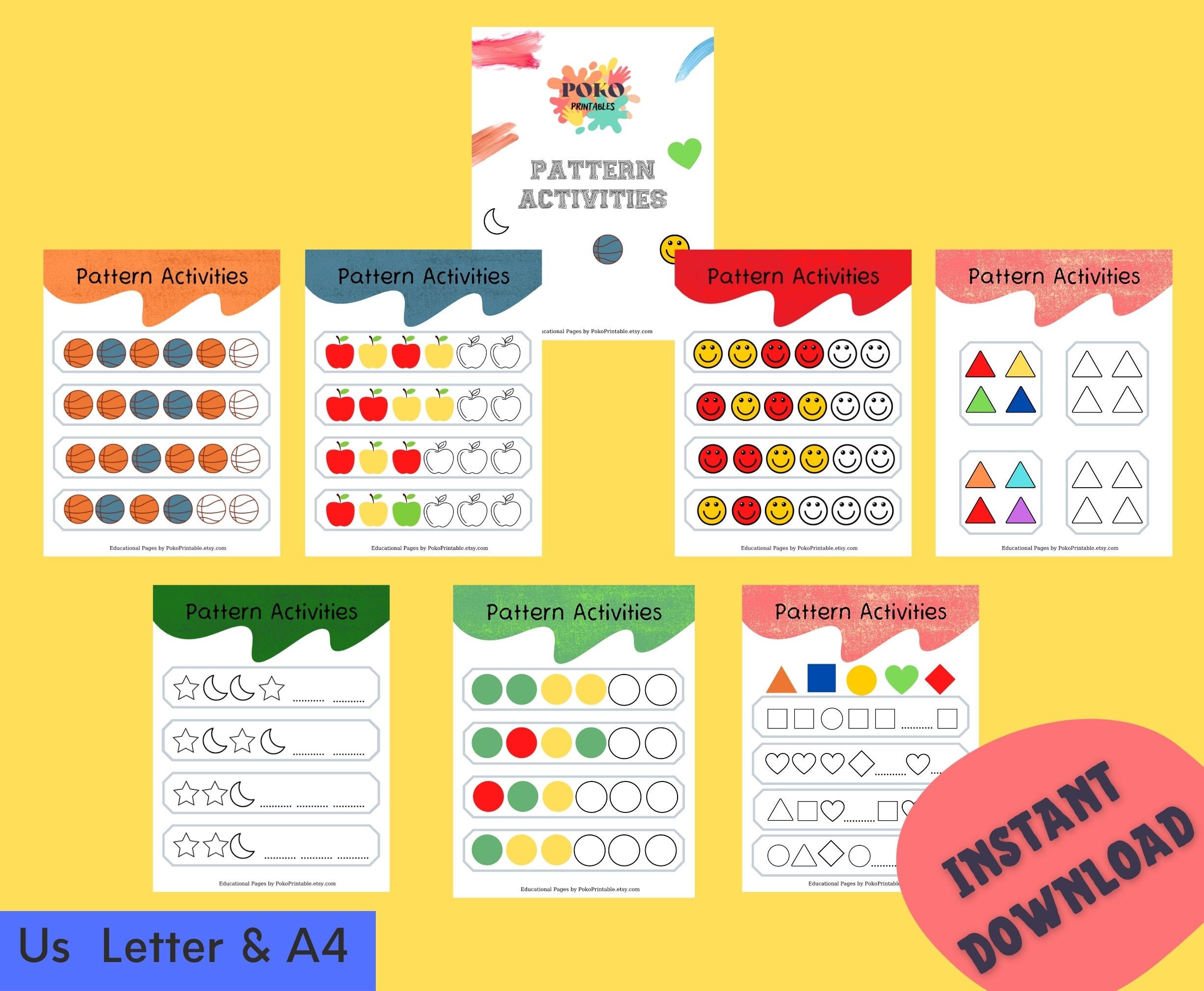 Preschool Math Activities, Pattern Worksheets, Homeschool Math ...