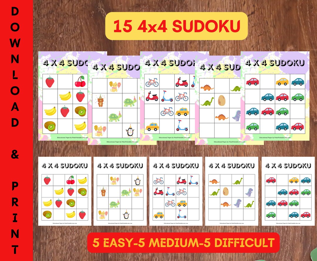 Sudoku for Kids, Educational Printables, Preschool Worksheets, 4x4 ...
