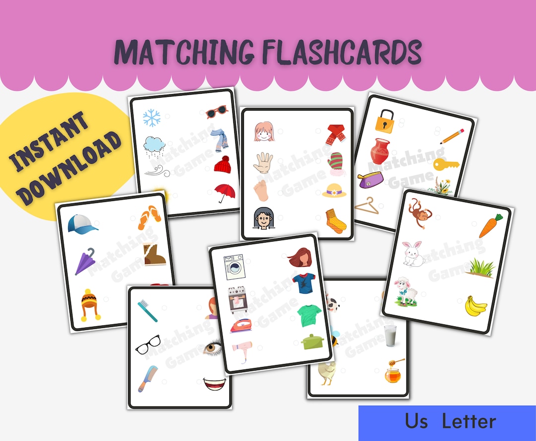 Matching Flashcards Montessori Matching Card Games - Etsy