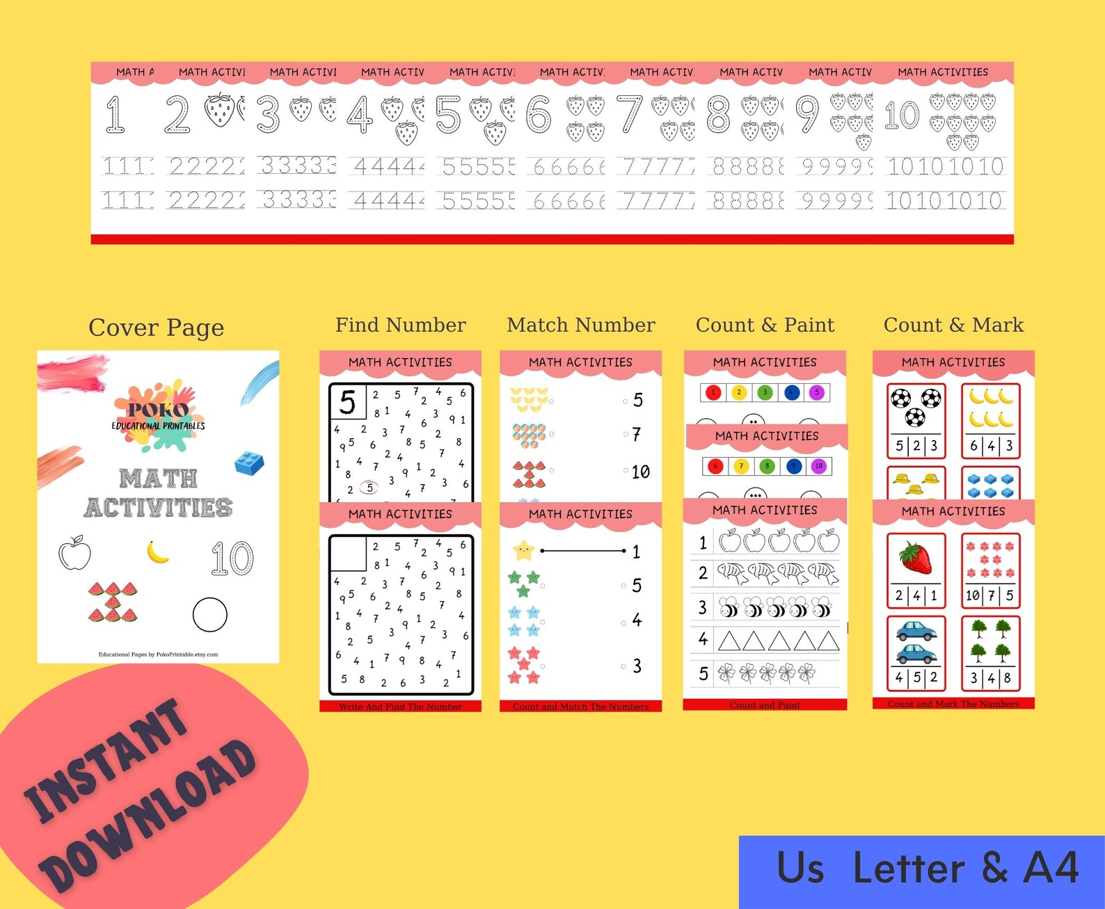Homeschool Math Activities, Math Activity Center, Printable Number ...