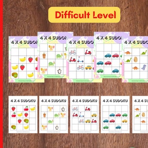 Sudoku for Kids, Educational Printables, Preschool Worksheets, 4x4 ...