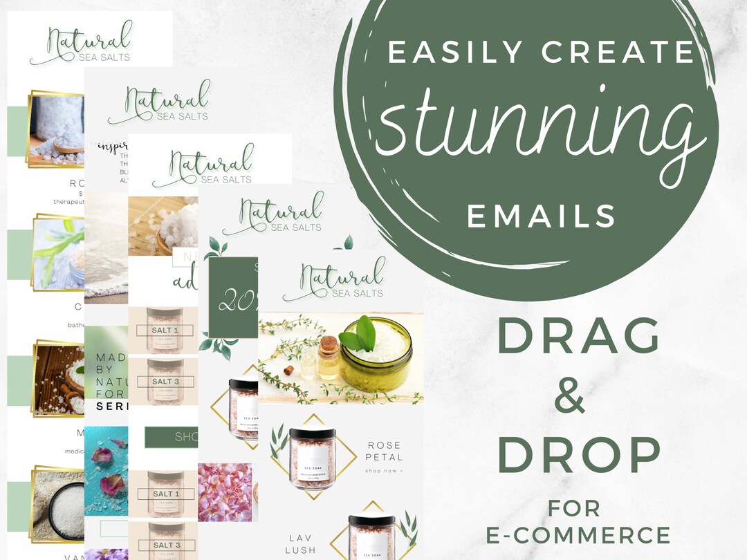 Drag and Drop Email Templates - Eathy Natural Design - Etsy