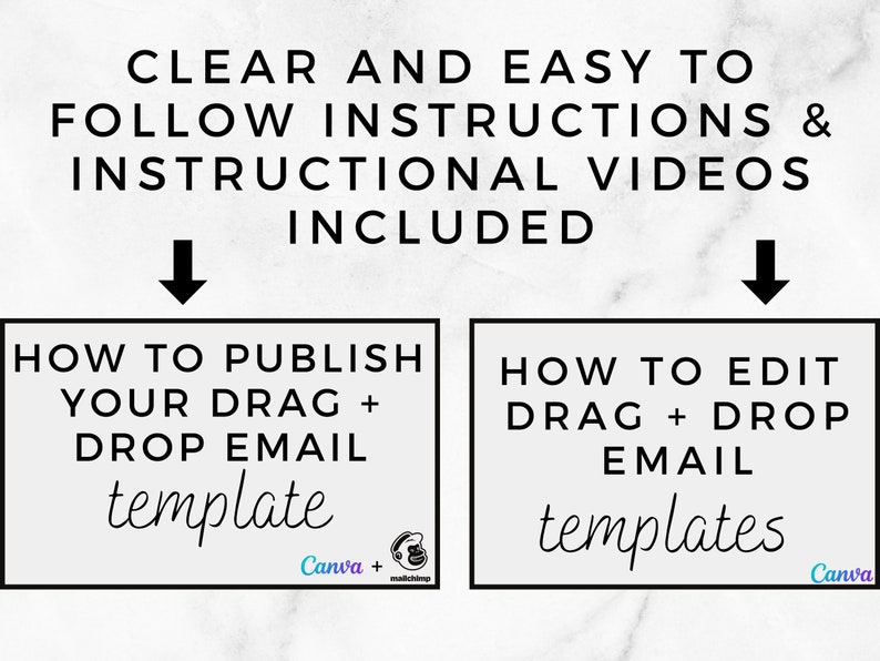 Drag and Drop Email Template 2 Clean Black and White Design - Etsy