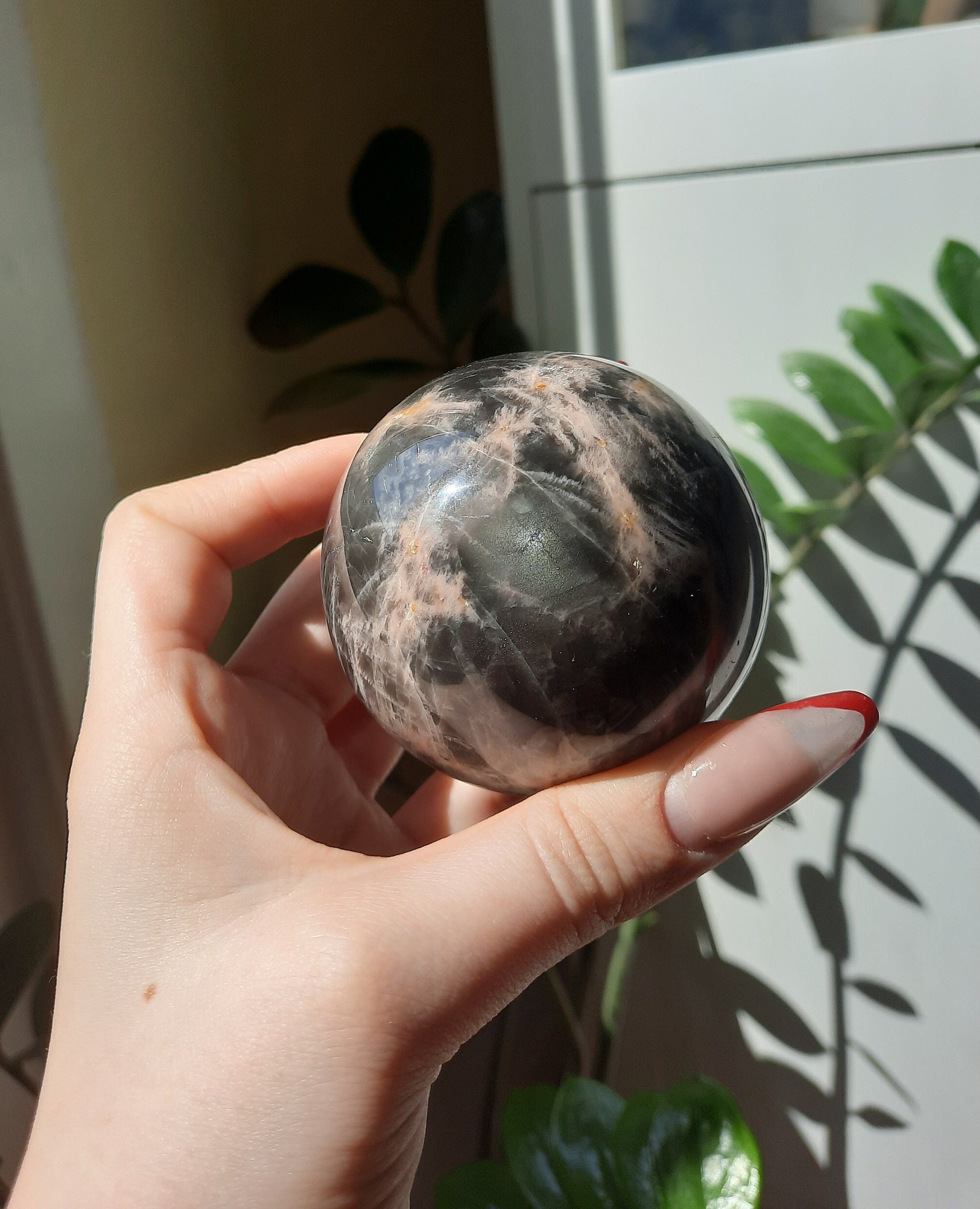 Black Moonstone Sphere, Gemstones and Crystals - Etsy