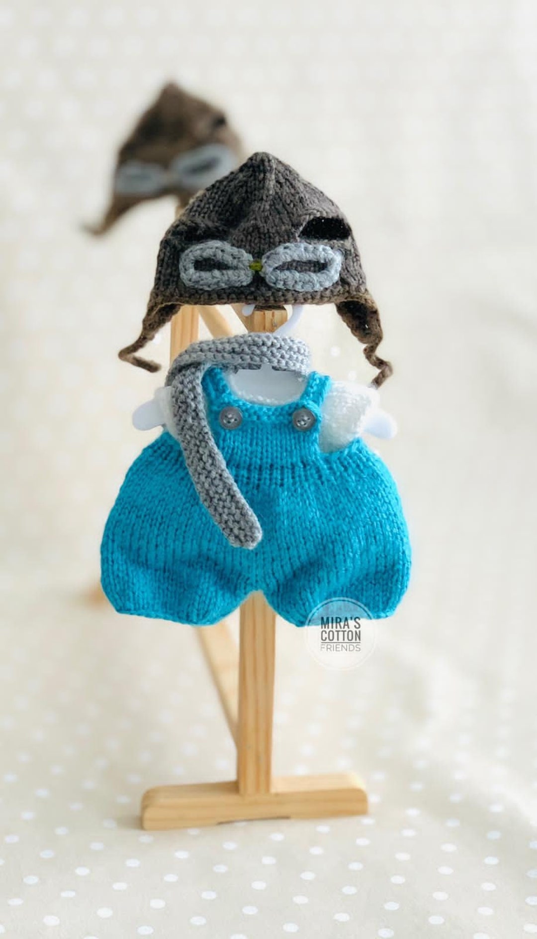 Knitting Pattern – Aviator Outfit for Plush Toy – PDF Set With Hat ...