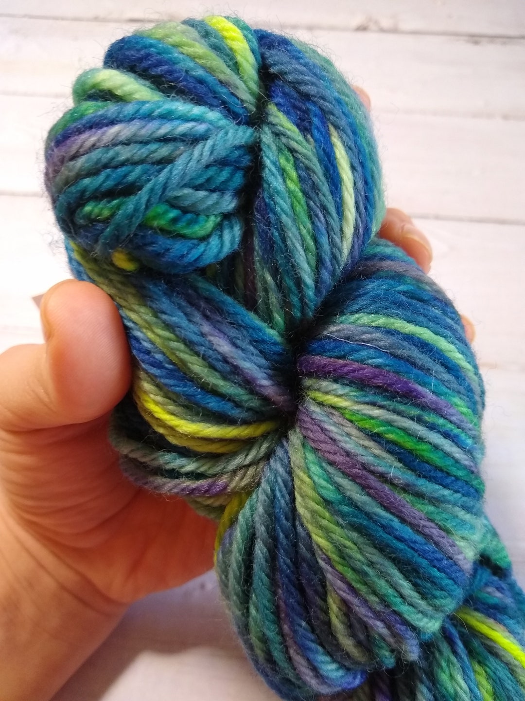 Variegated Rainbow Superwash Worsted-weight Wool Yarn, Indie Dyed Yarn ...