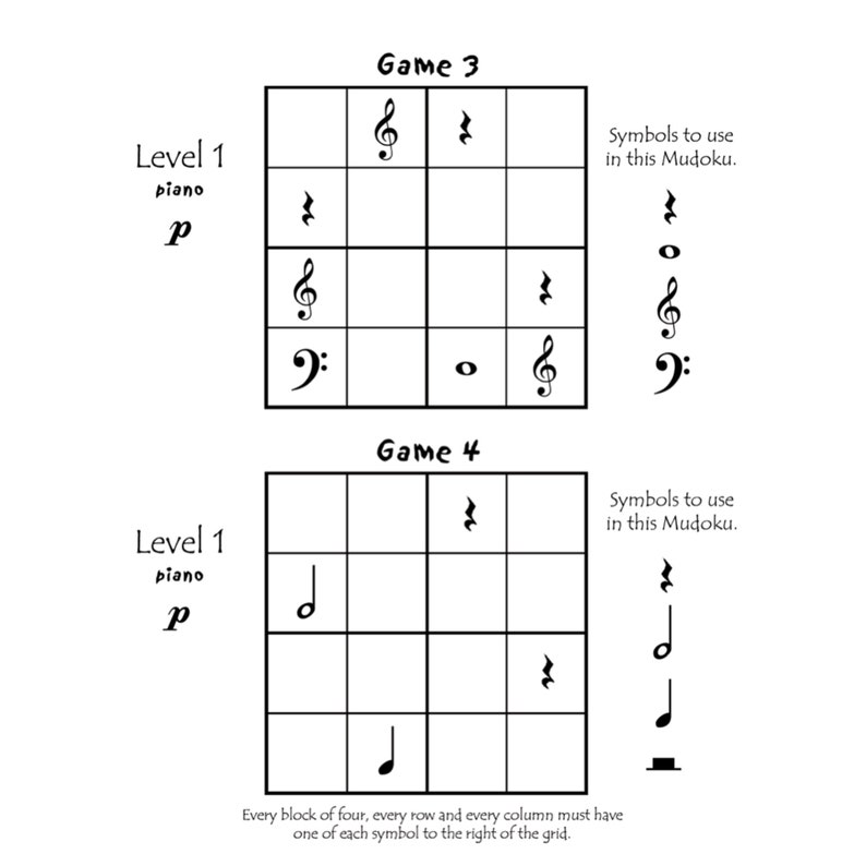 Mudoku, Easy Music Symbol Sudoku - Etsy