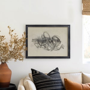 Vintage Art Prints Framed, Sketch Art Print, Abstract Drawing Wall Art ...