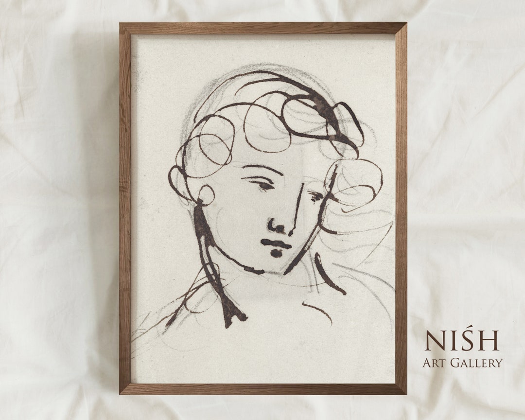 Woman Study Sketch / Vintage Sketch Art / Antique Female Portrait Study ...