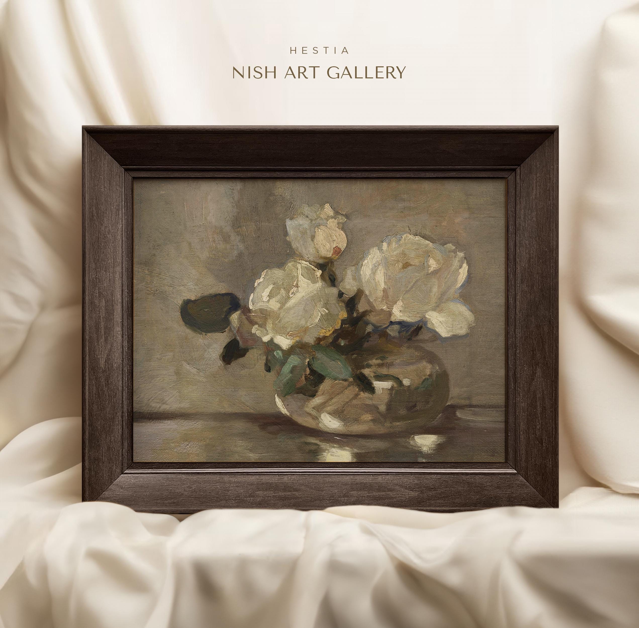 Framed White Roses Print: Vintage Botanical Still Life Art #223 - Etsy