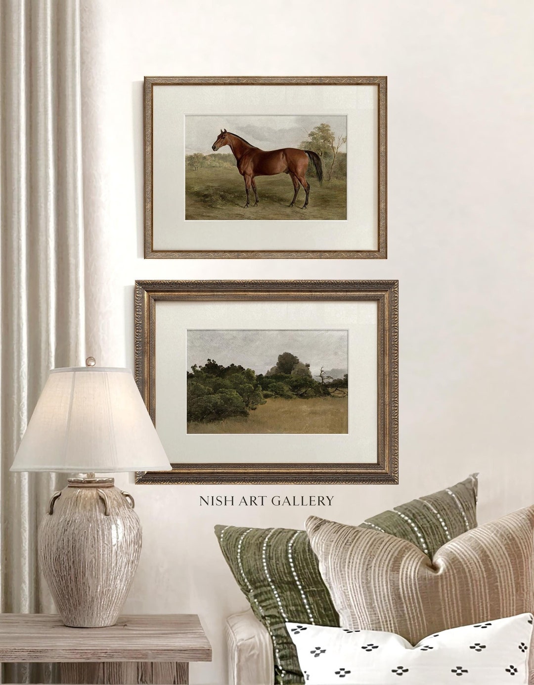 Framed Horse & Prairie Landscape Art Prints - Set of Two #424 - Etsy