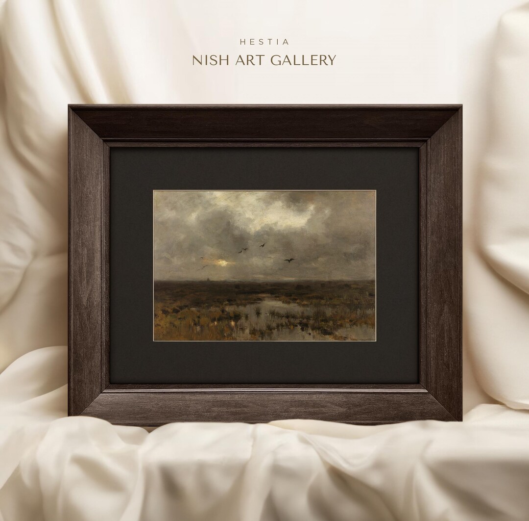 Framed Gloomy Landscape Art Print: Rustic Home Decor - Etsy