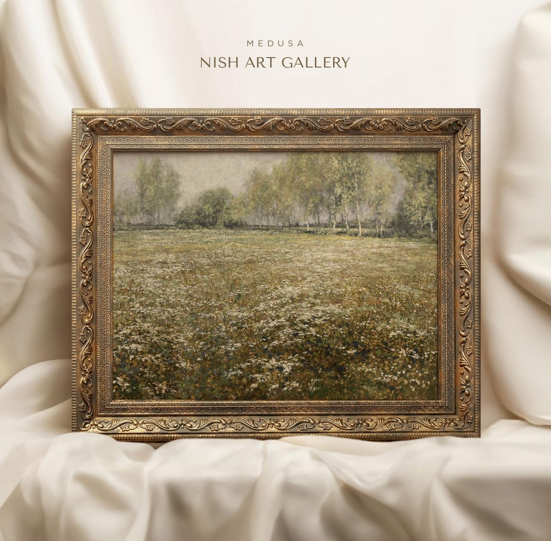 Vintage Landscape Painting Print: Gold Frame, Country Wall Art #296 - Etsy