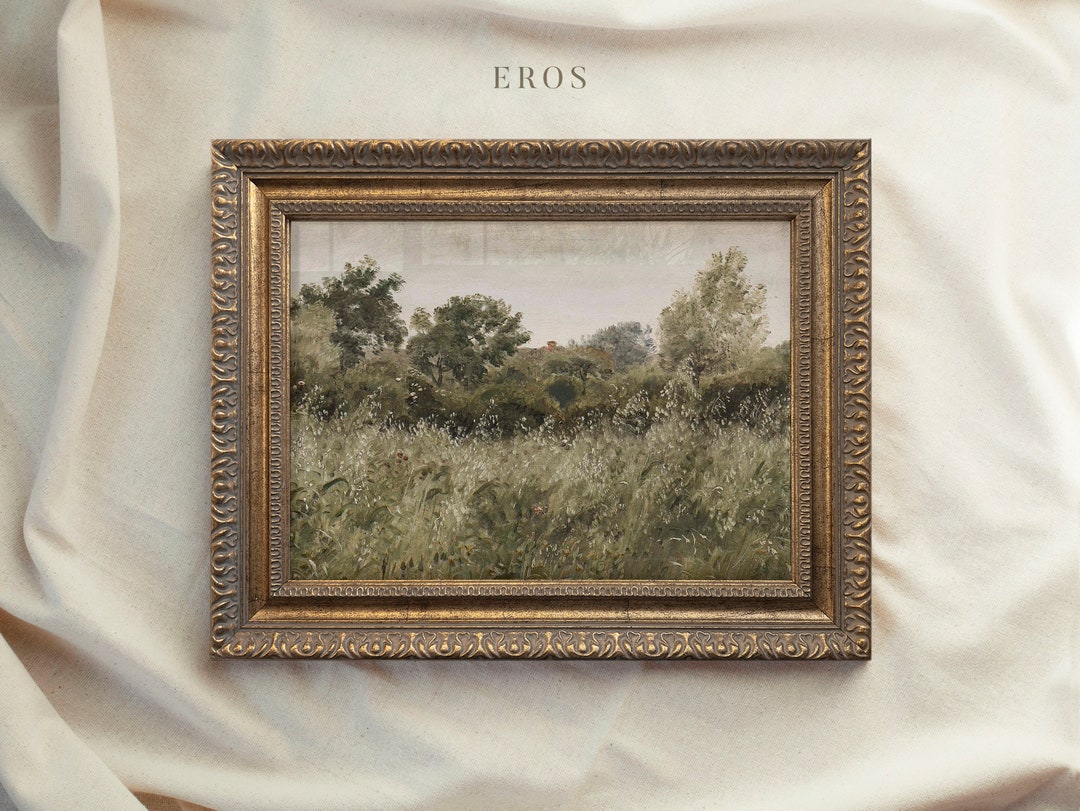 Vintage Gold Frame Art, Landscape Study Painting, Nature Scenery Prints ...