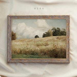 Vintage Art Framed Country Meadow Landscape Painting Antique - Etsy