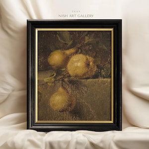 Vintage Fruit Art Framed, Rustic Pear Painting, Antique Replica ...