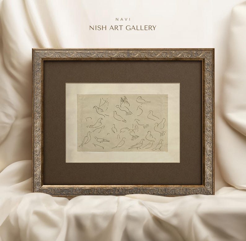 Framed Bird Sketch Art Print - Farmhouse Wall Decor - Etsy Canada