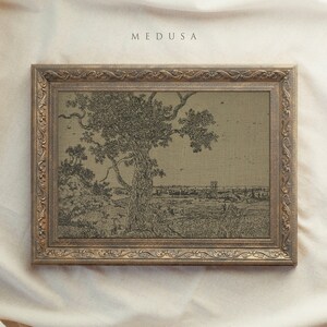 Vintage Sketch Art Framed, Rustic Ink Drawing Wall Art Printed, Moody ...