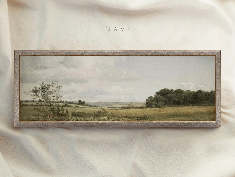 Vintage Framed Landscape Painting: Panoramic Wall Art Print #215 - Etsy