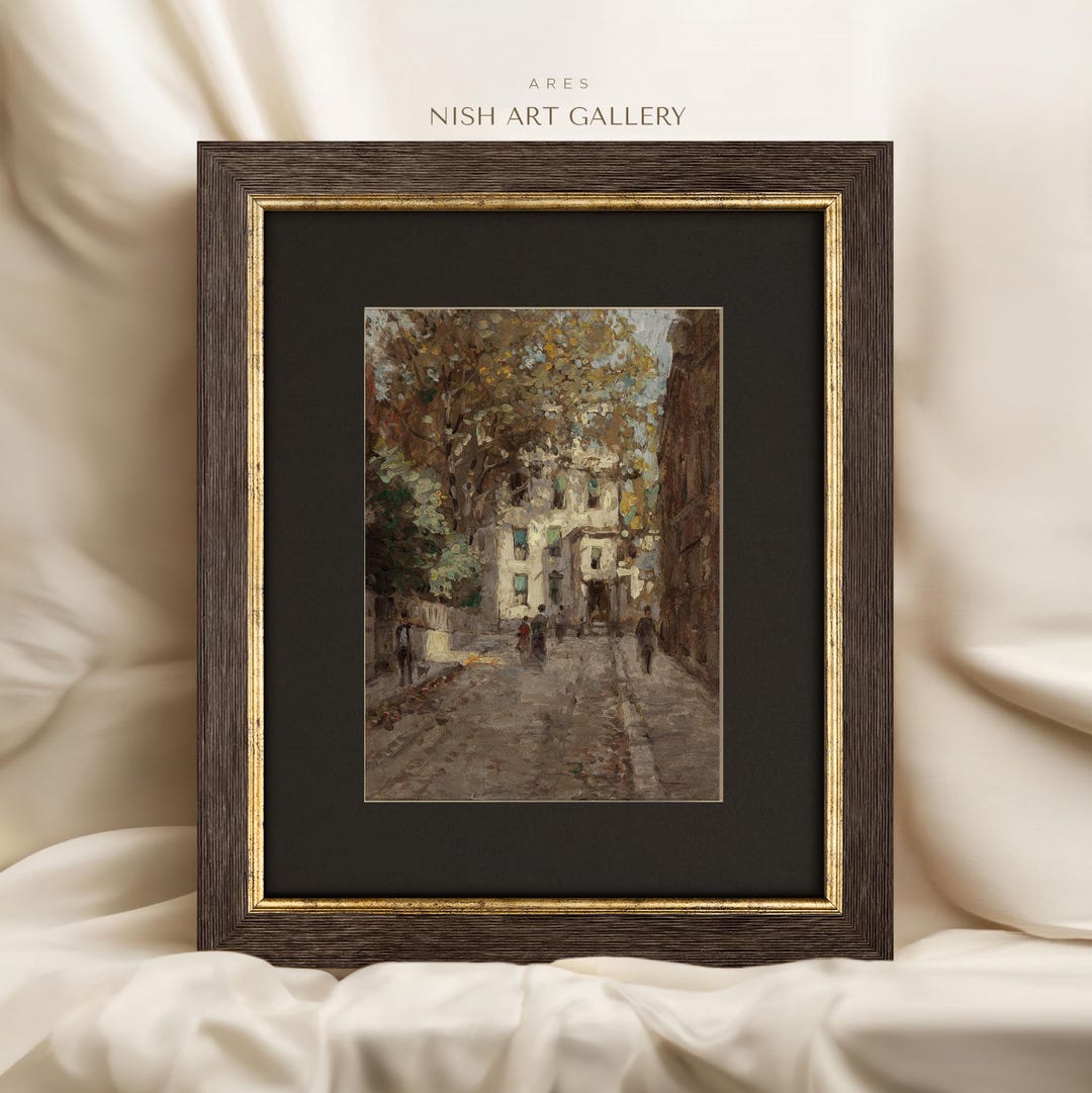 Framed Vintage Street Art Print: Rustic Village Scene #467 - Etsy