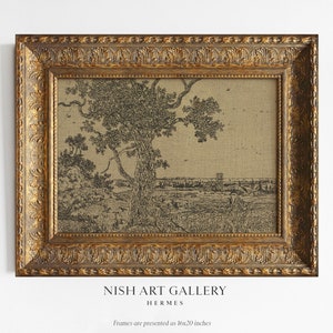 Vintage Sketch Art Framed, Rustic Ink Drawing Wall Art Printed, Moody ...