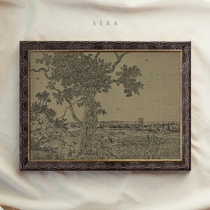 Vintage Sketch Art Framed, Rustic Ink Drawing Wall Art Printed, Moody ...