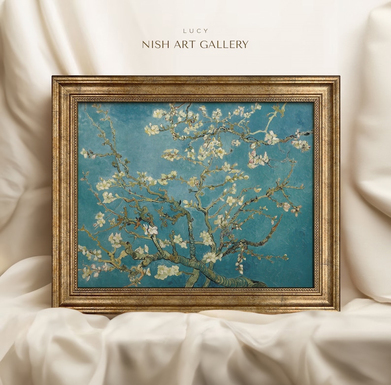 Van Gogh Almond Blossom Framed Print: Antique Replica, Ornate Gold ...