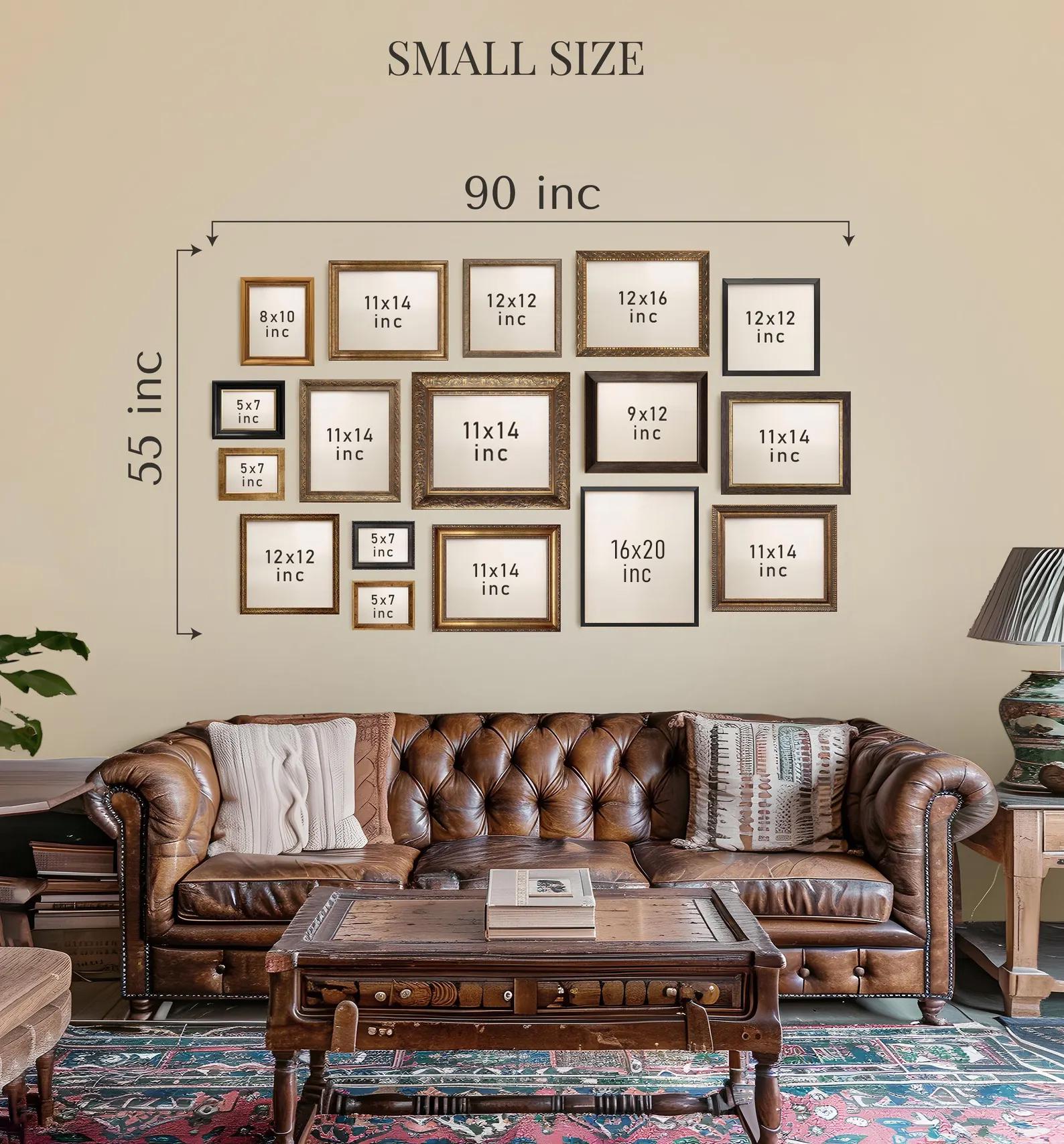 Framed Gallery Wall Art Set: Vintage Brown Rustic Farmhouse Decor, MEGA ...