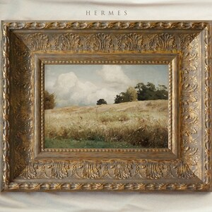 Vintage Art Framed Country Meadow Landscape Painting Antique - Etsy