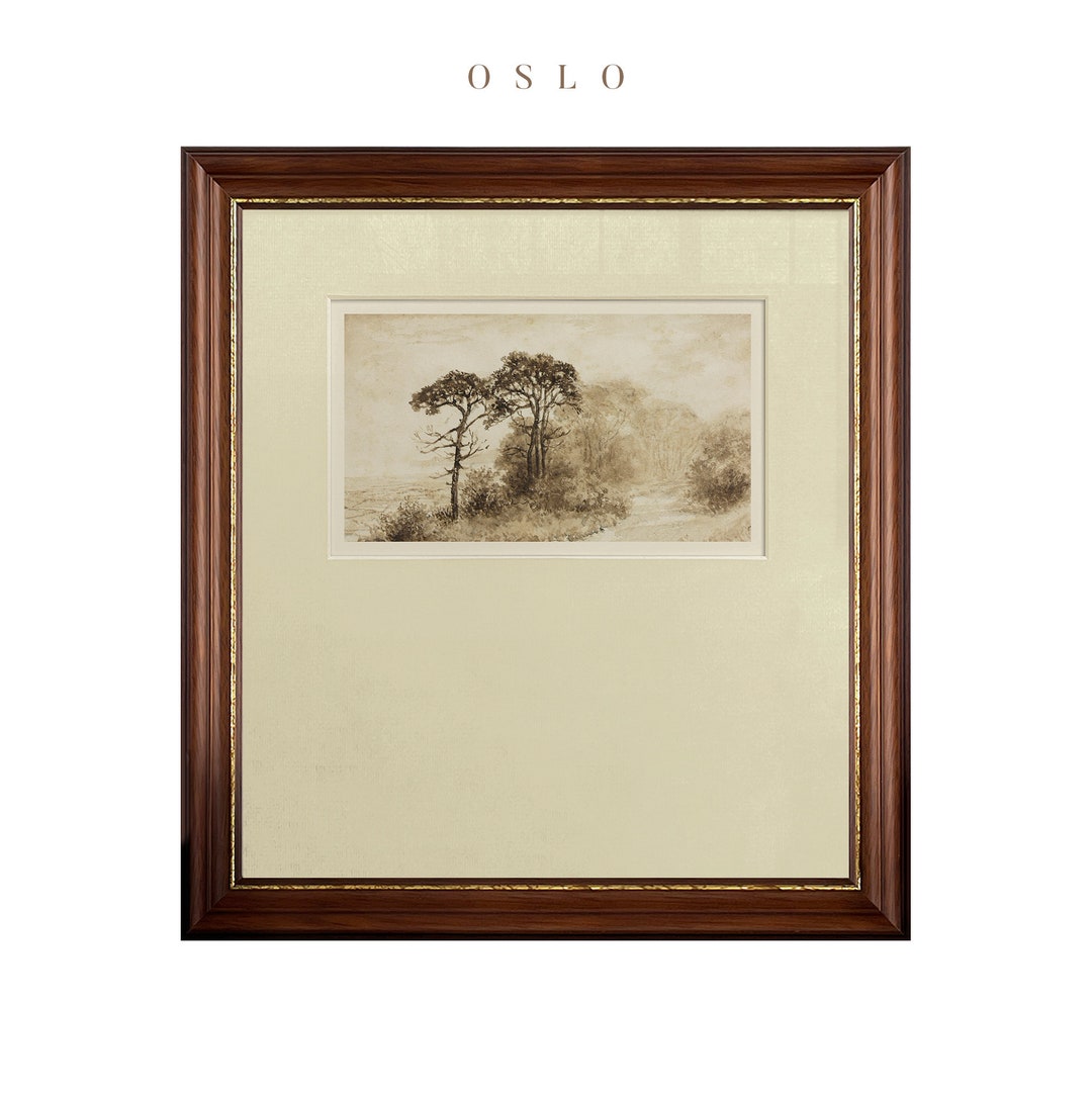 15x16'' Vintage Framed Wall Art, Landscape Watercolor Painting Print ...