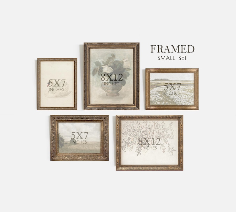 Framed Vintage Gallery Wall Art Set: Rustic Farmhouse Prints #80 - Etsy