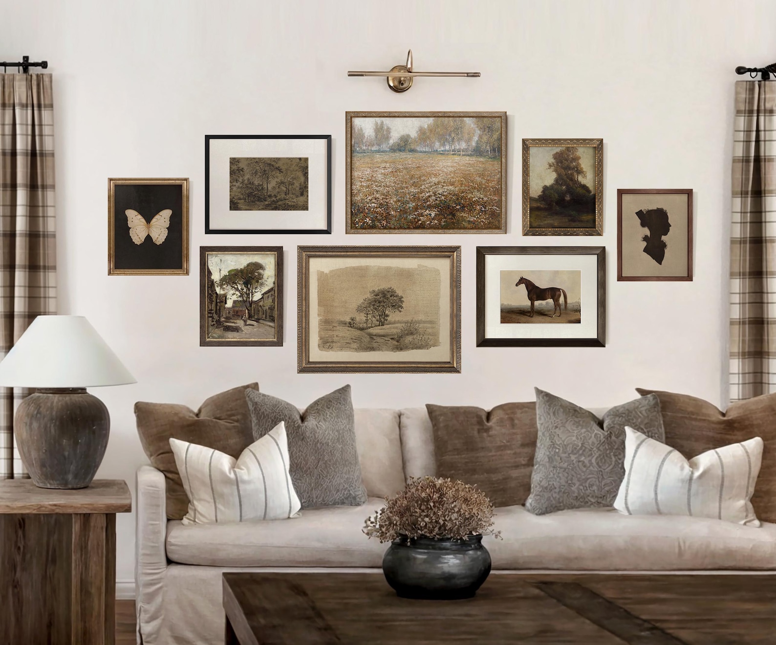 Vintage Framed Gallery Wall Set: Rustic Moody Art Prints - Etsy
