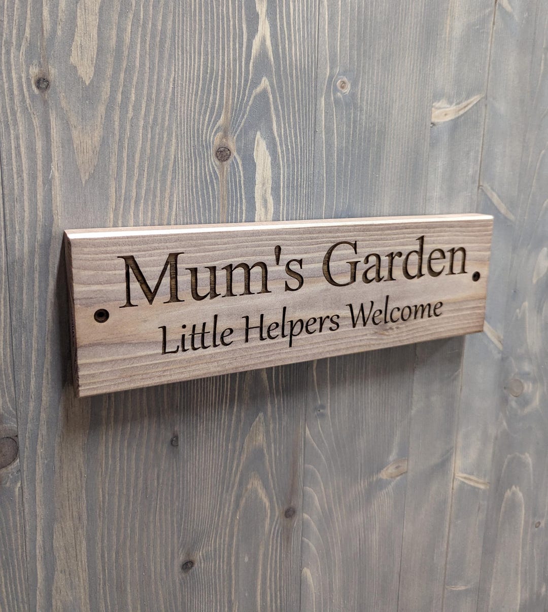Mum's Garden Engraved Solid Wood Sign - Personalised - Etsy