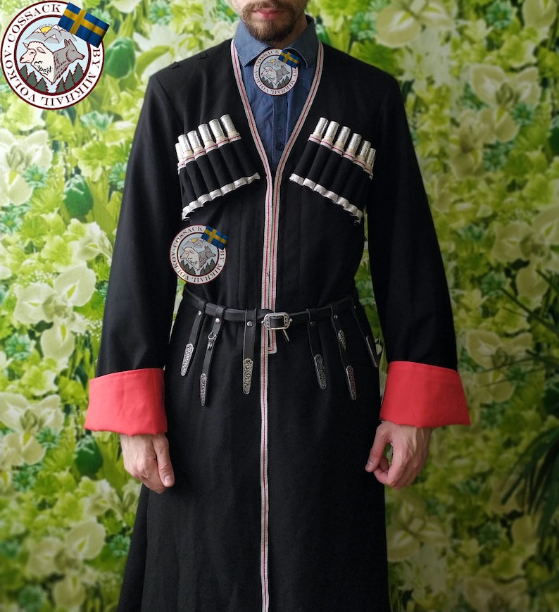 Black Cossack Chokha Traditional Coat Men's Dress Costume - Etsy