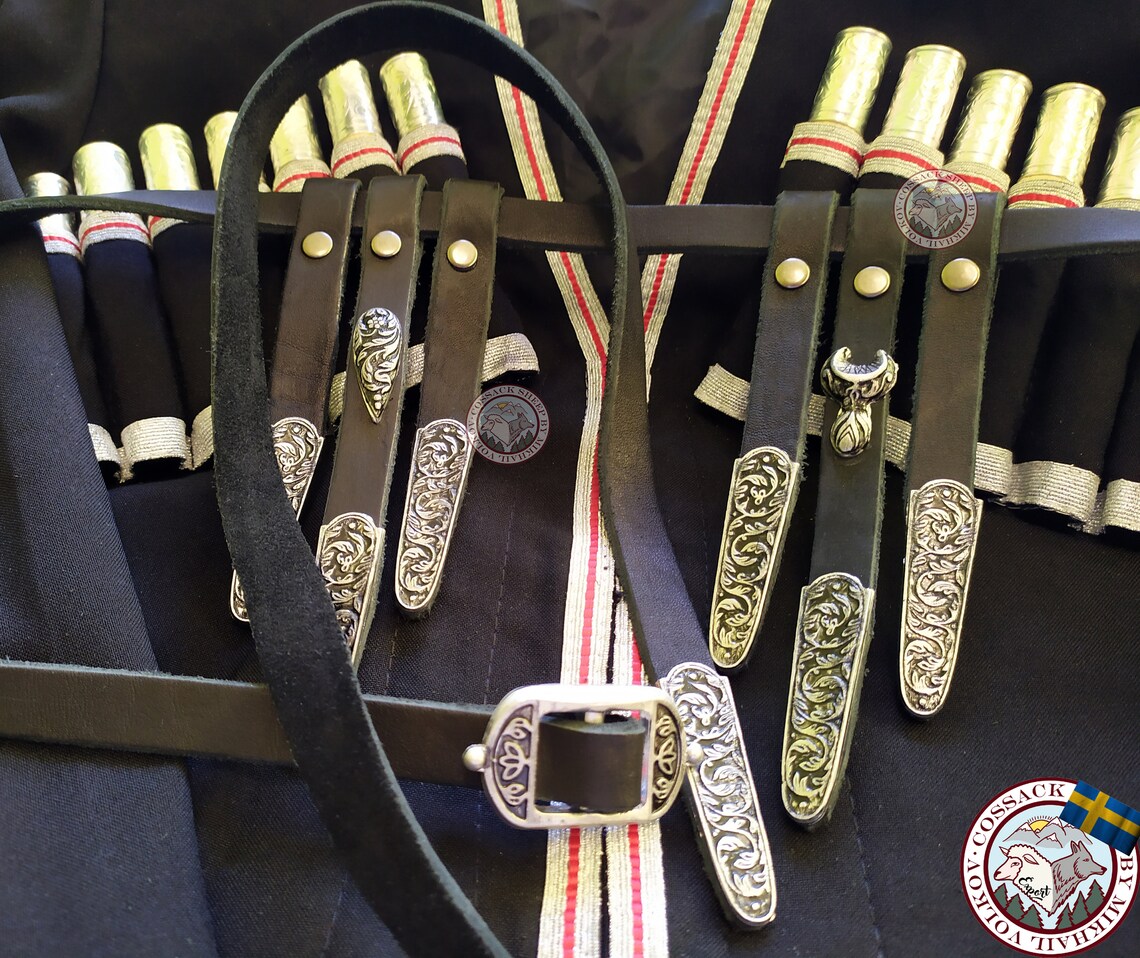 Cossack & Caucasus Traditional Belt Genuine Leather With Metal - Etsy