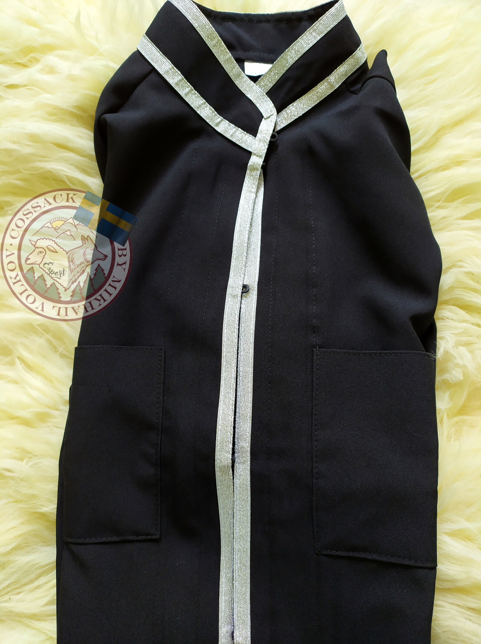 Black Traditional Dress Shirt Cossack Men's Tunic Beshmet - Etsy