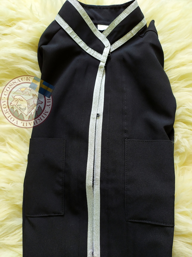 Black Traditional Dress Shirt Cossack Men's Tunic Beshmet - Etsy