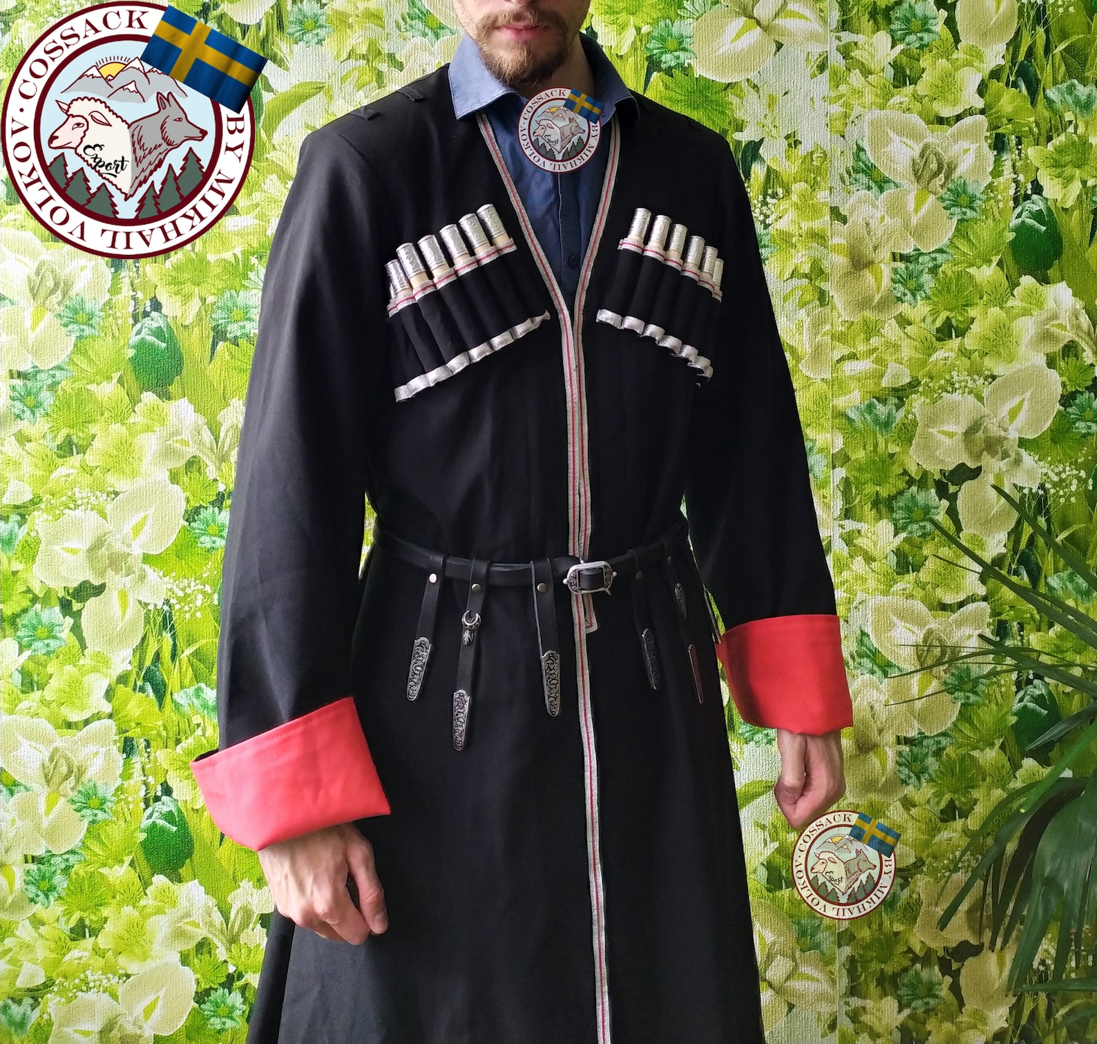Black Cossack Chokha Traditional Coat Men's Dress Costume - Etsy