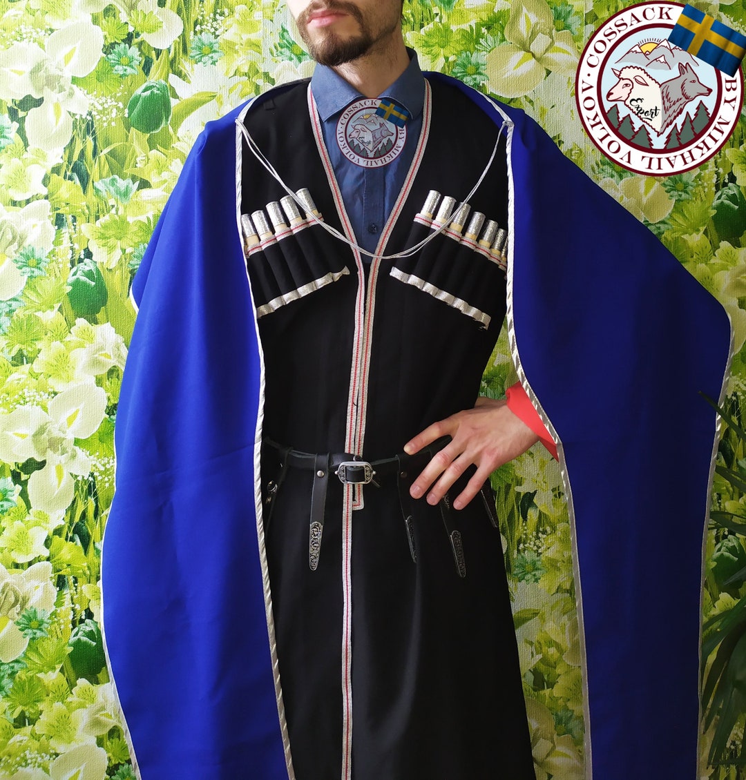 Blue Bashlyk Caucasian Ethnic Hood Scarf Cloak Cape Cossack - Etsy