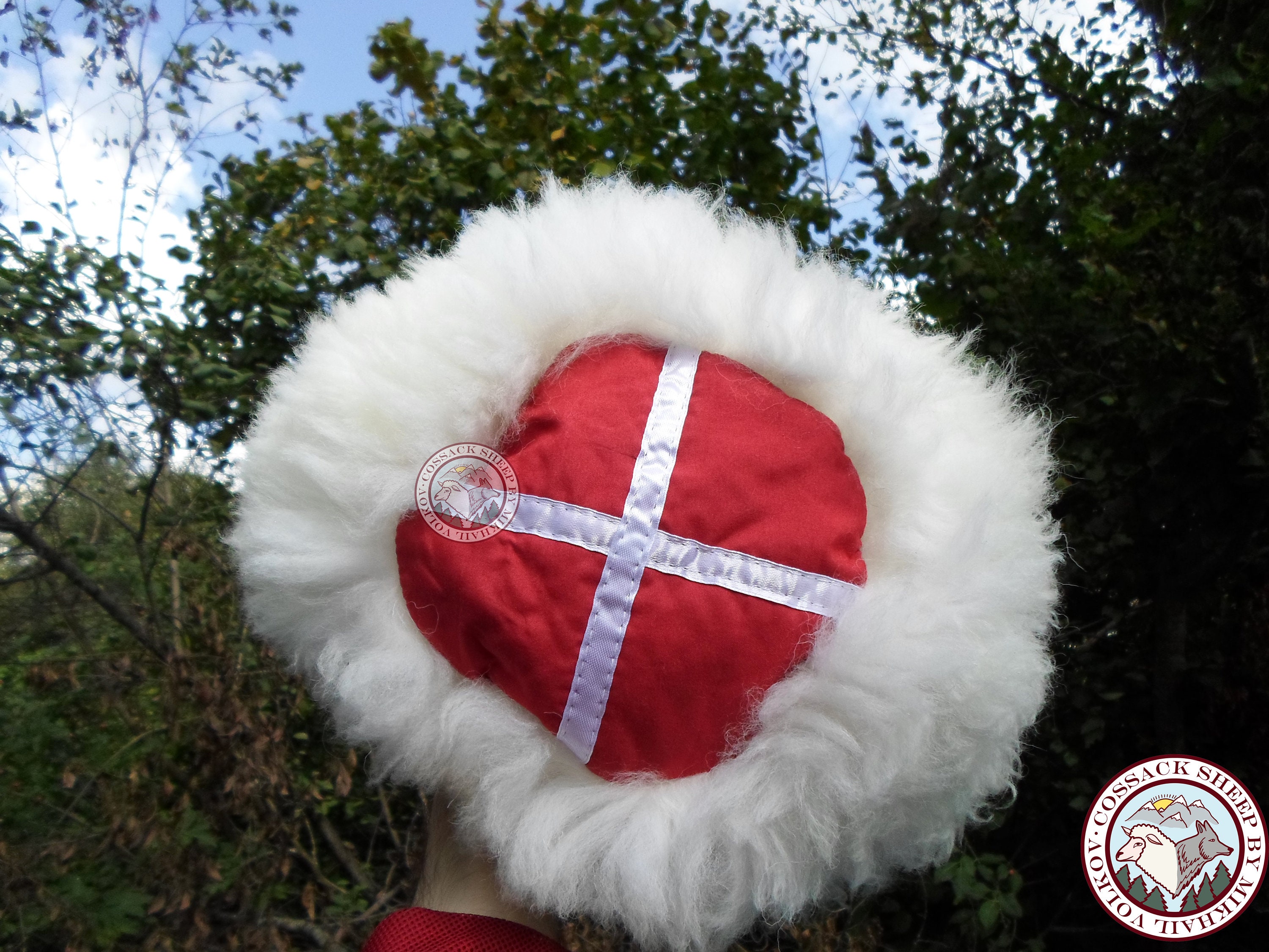 Cossack White Papakha Hat Genuine Sheepskin Russian and Ukrainian ...