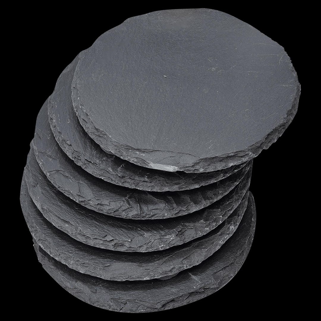 Blank Round Slate Coaster Set-6 Piece Great for Laser Engraving ...