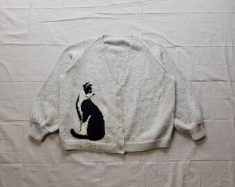 Knit Cat Cardigan - Etsy