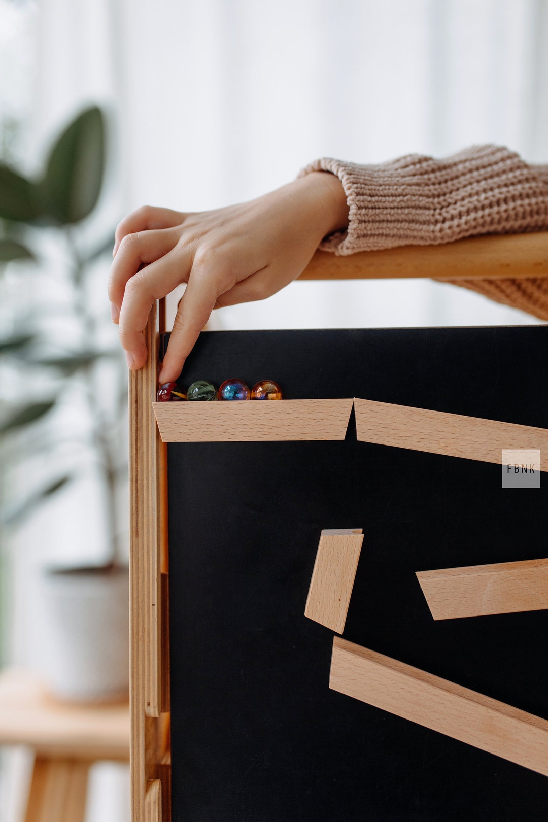 Marble Run Marble Run Wall Magnetic Wooden Toy Marbles Colorful Ages 3 ...