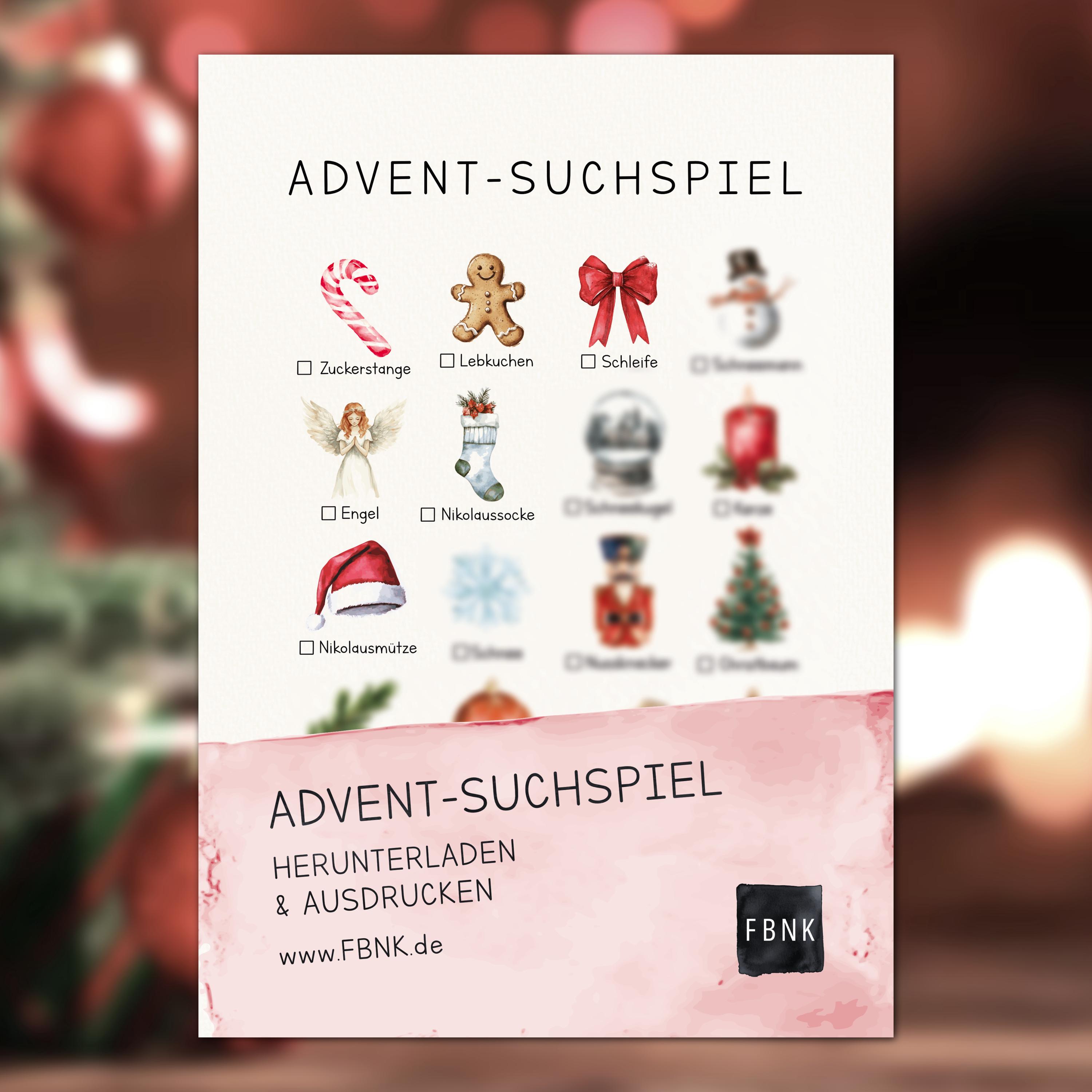 Search Game Scavenger Hunt Children Advent Christmas Game Winter ...