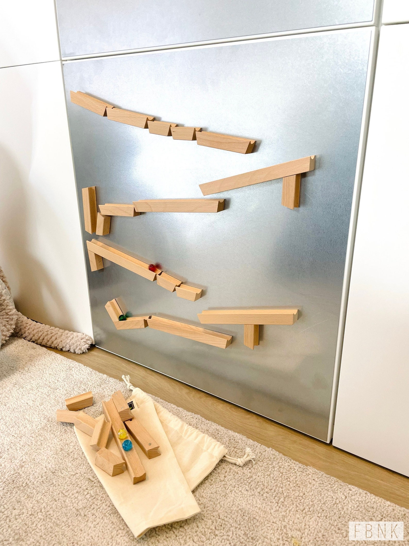 Magnetische Murmelbahn WaMuBa Set groß Holzspielzeug aus - Etsy