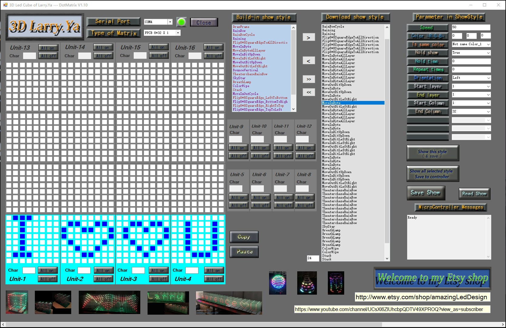 Dot Matrix Controller Board: Show Styles Editable by User. - Etsy