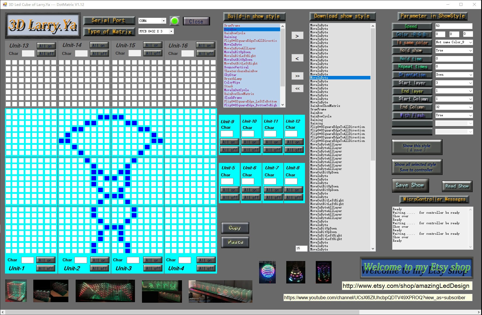 Dot Matrix Controller Board: Show Styles Editable by User. - Etsy