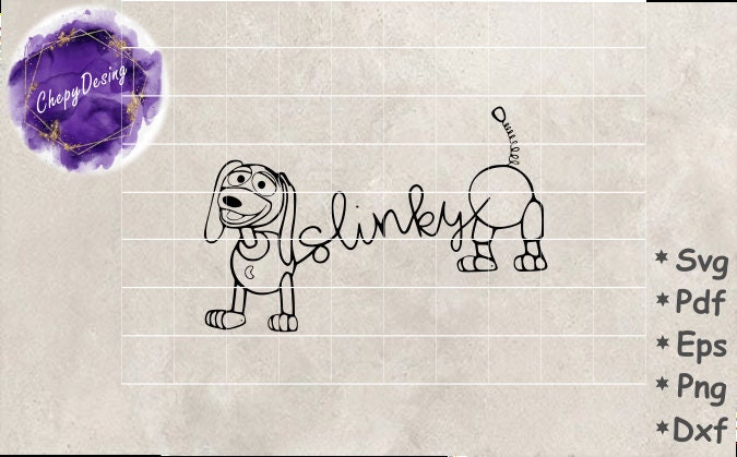 Slinky Svg, Dog Toys Png, Dog Cut File, Love Dog Svg, Slinky Toy Dog ...