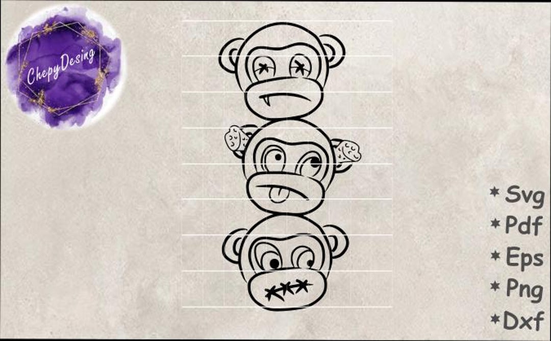 Three Wise Monkeys Svg, Monkeys Png, Three Monkeys Clipart, Cool ...