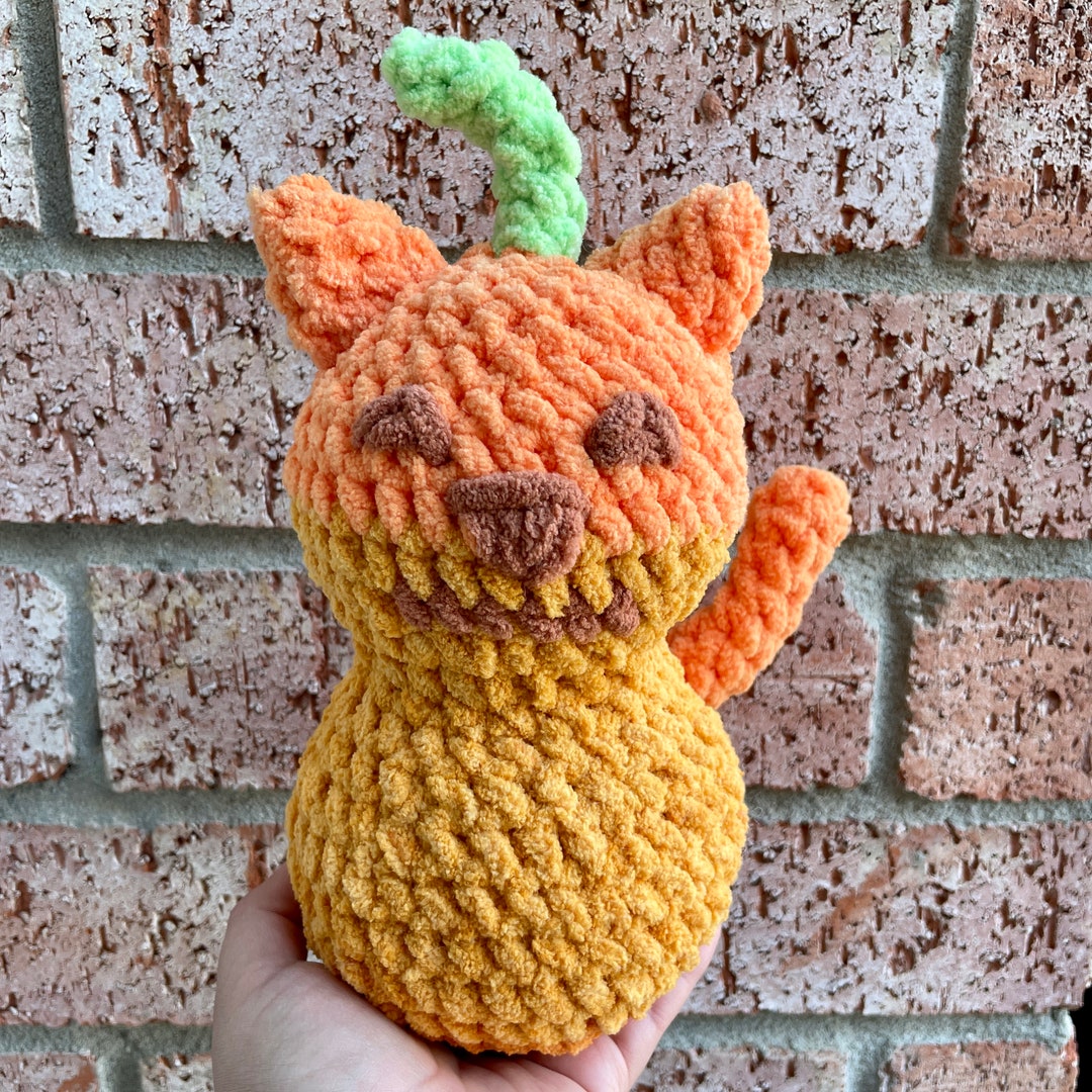 Halloween Pumpkin Kitty Plushie, Pumpkin Cat Plush, Halloween Cat ...
